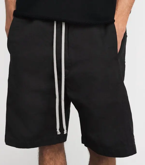 Rick Owens Cotton Pusher Wide-leg Shorts