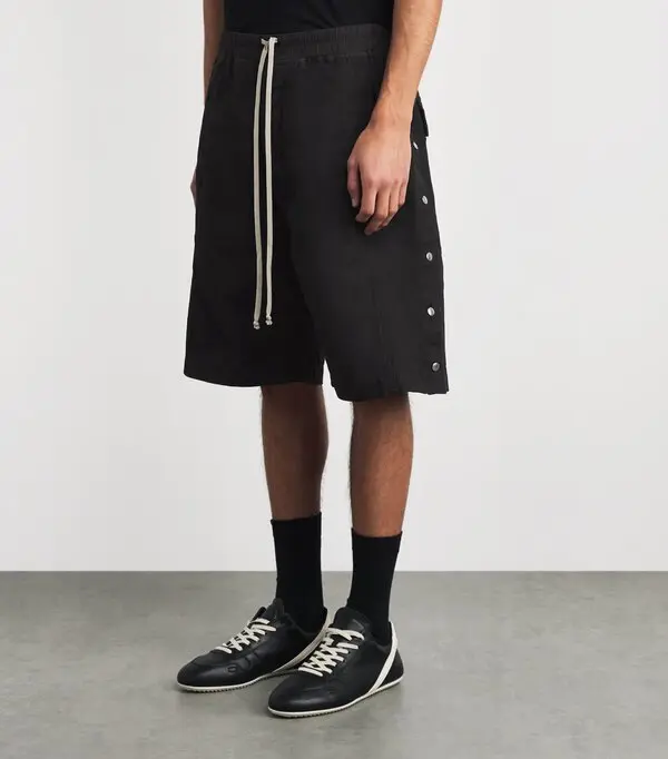 Rick Owens Cotton Pusher Wide-leg Shorts
