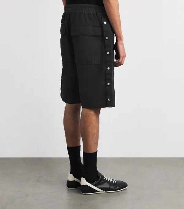 Rick Owens Cotton Pusher Wide-leg Shorts