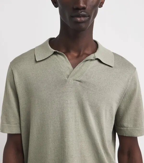 NN.07 Cotton-linen Ryan Polo Shirt - Green