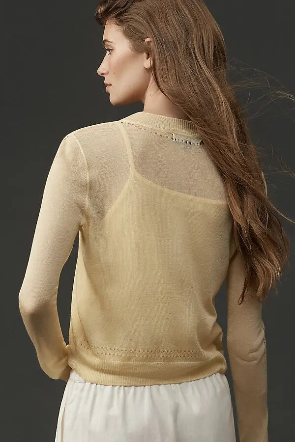 Central Park West Sheer Pointelle Cardigan