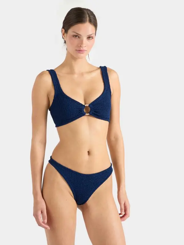 Hunza G Julia Bikini With Gold Hoop - Navy