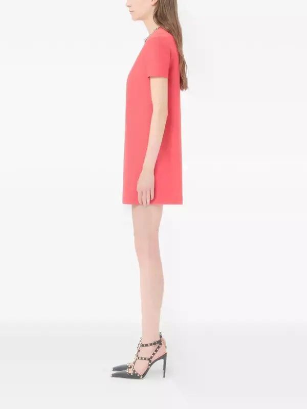 Valentino Garavani Embroidered Crepe Couture Short Dress - Pink