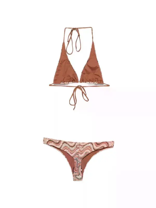 MC2 SAINT BARTH Naomi Sequin Embellished Zigzag Knit Bikini