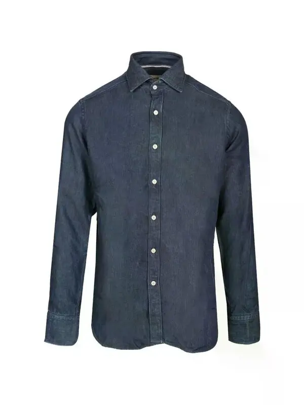 AL DUCA D’AOSTA 1902 Mother-of-pearl Button Denim Shirt - Blue