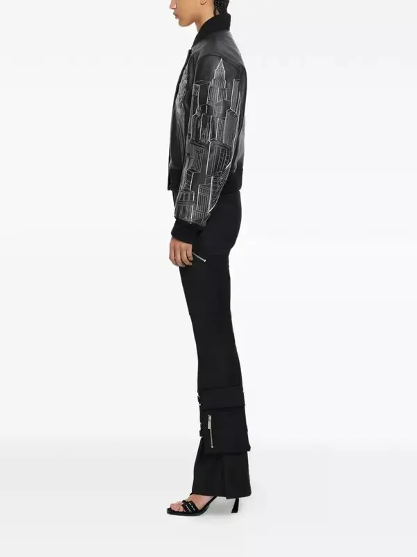 Off-White Calf Leather Bomber Jacket