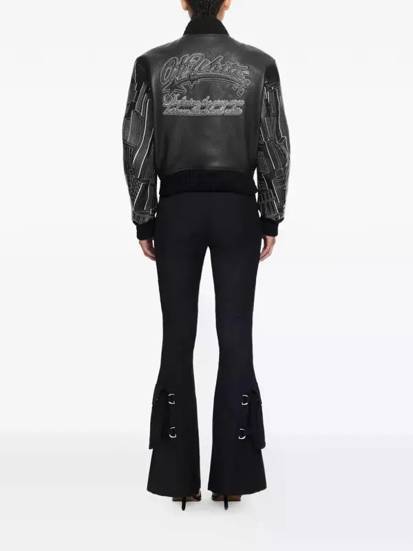 Off-White Calf Leather Bomber Jacket