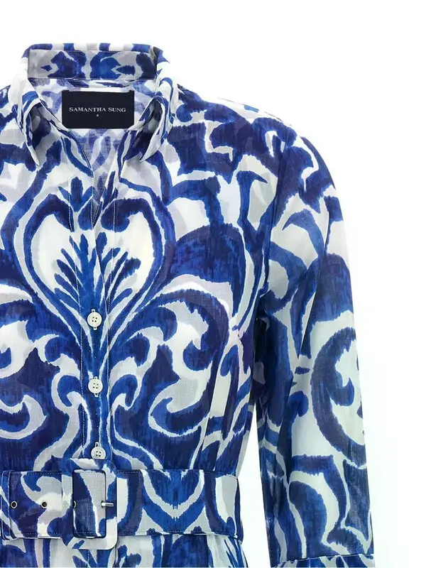 Samantha Sung Aster Tile-print Dress