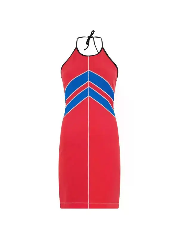 DIESEL® Halterneck Dress With Stripe Detail - Red