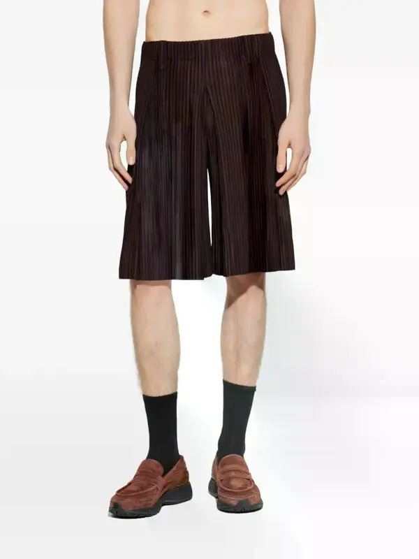 Issey Miyake Pleated Shorts - Brown