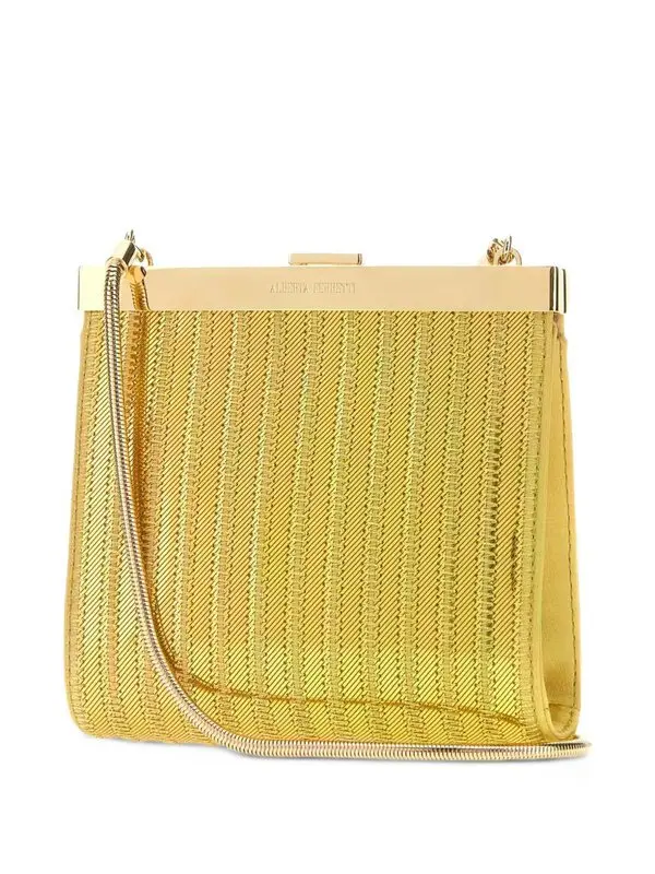 Alberta Ferretti Ribbed-knit Chain-strap Shoulder Bag