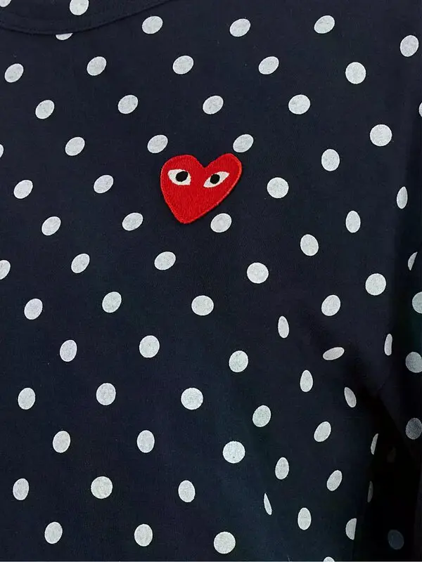 Play Comme Des Garcon Polka Dot Heart Patch Long Sleeve T-shirt