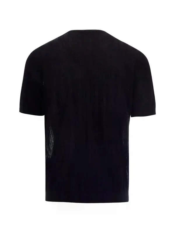 Emporio Armani Ribbed-knit T-shirt - Black