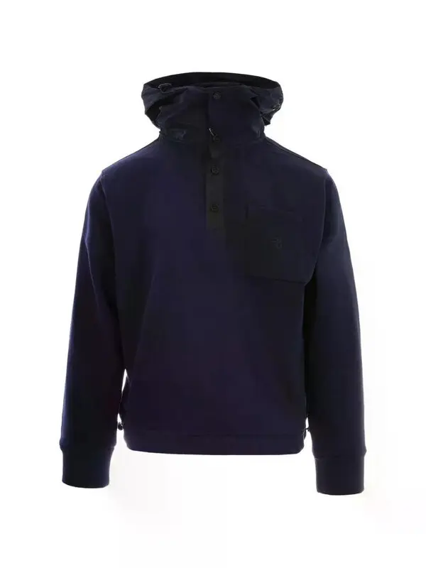 BALLANTYNE Embroidered Logo Hoodie - Blue