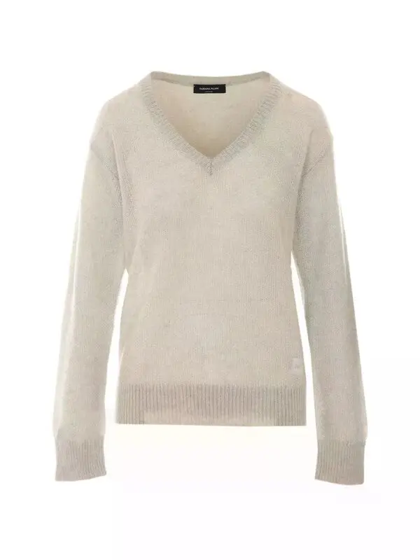 Fabiana Filippi Sequin Embellished V-neck Sweater - Grey