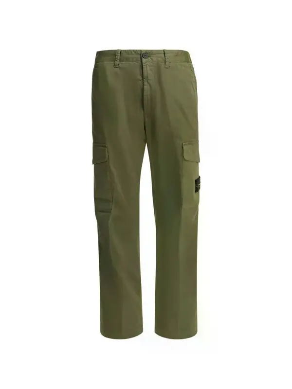 Stone Island Cargo Pants With Logo Patch - Green