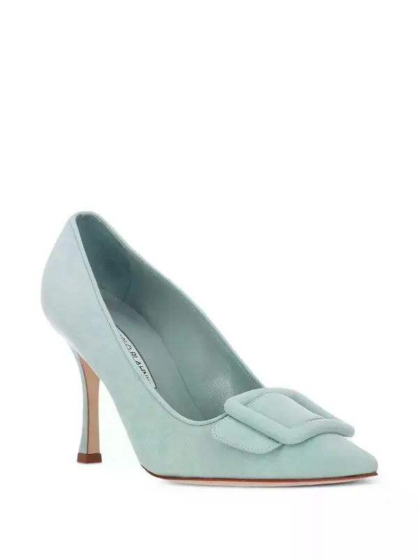 Manolo Blahnik Suede Buckle Detail Pumps