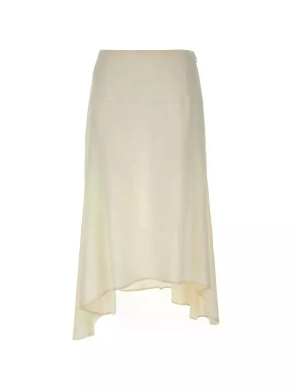Victoria Beckham Asymmetric Crepe-satin Midi Skirt - Neutrals