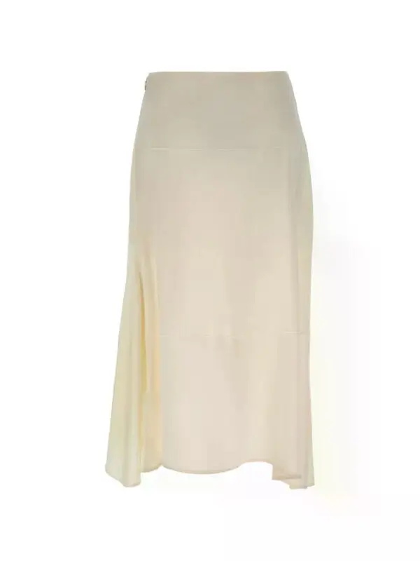 Victoria Beckham Asymmetric Crepe-satin Midi Skirt