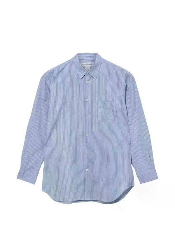 Comme Des Garçons Vertical-stripe Patch-pocket Shirt