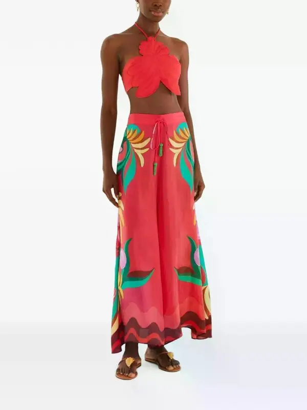 Farm Rio Wide-leg Pants - Red
