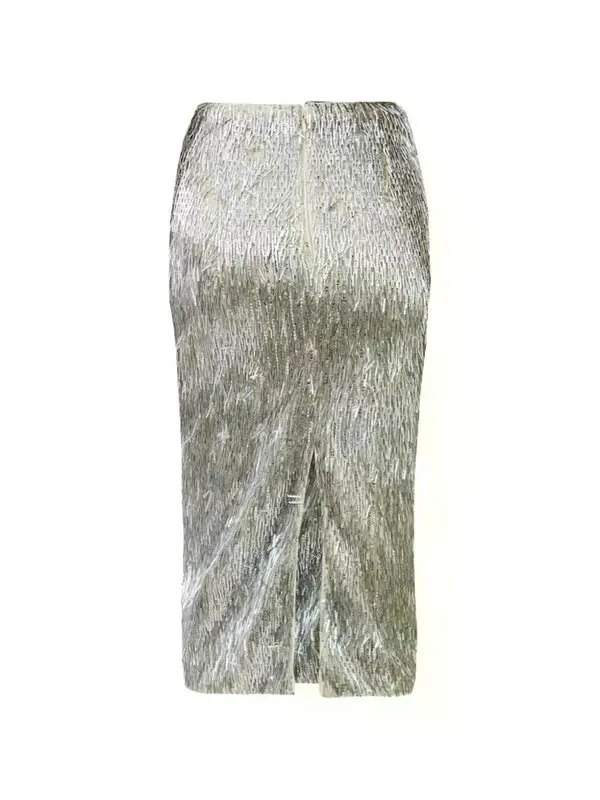 AKNVAS Tao Sequin-embellished Fringed Midi Skirt - Silver