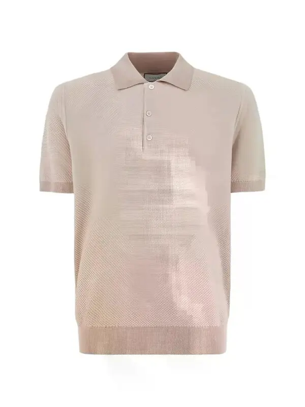 Canali Textured-knit Cotton Polo Shirt