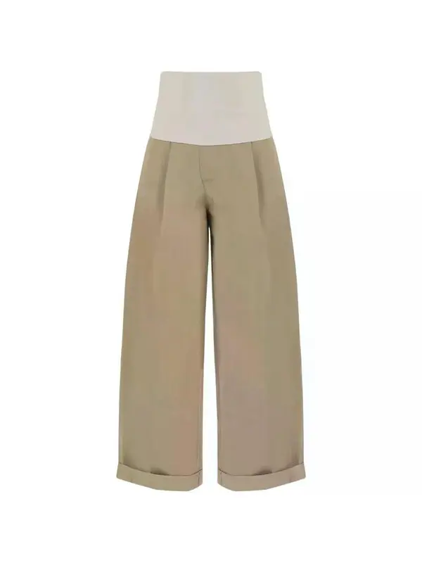 DARKPARK Wendy Pleated Turn-up Trousers - Neutrals