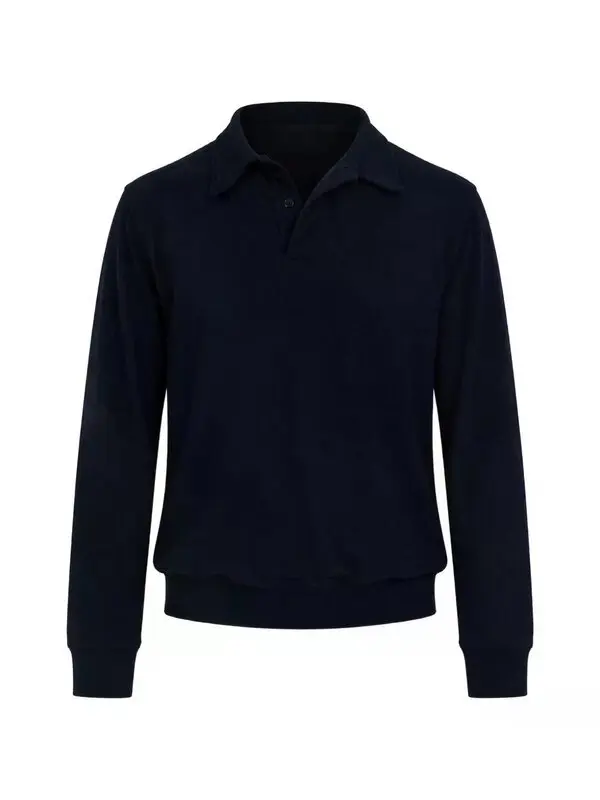 LES TIEN Piqué Long-sleeved Polo Shirt