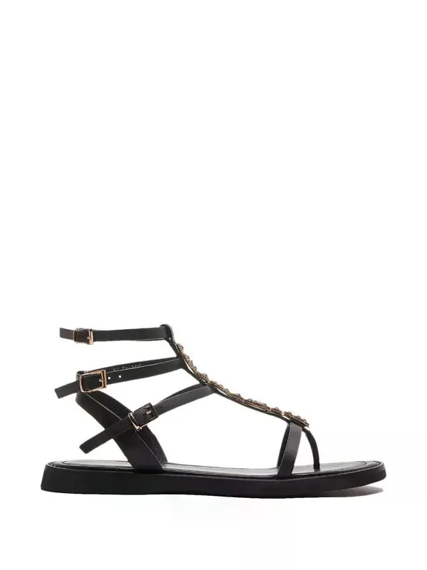 EMANUELLE VEE Soraya Embellished Sandals - Black