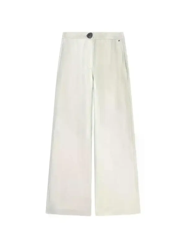 Armani Exchange Wide-leg Twill Trousers - Neutrals