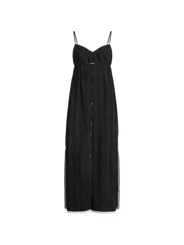 Simkhai V-neck Maxi Dress With Contrast Trim - Black