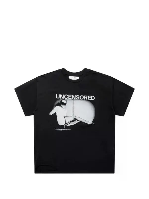 Matieres Fecales Graphic Print Distressed T-shirt - Black