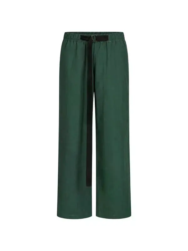 PAURA Belted Elasticated-waist Trousers - Green