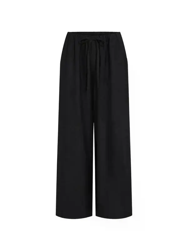 TOTEME Drawstring Waist Wide-leg Trousers - Black