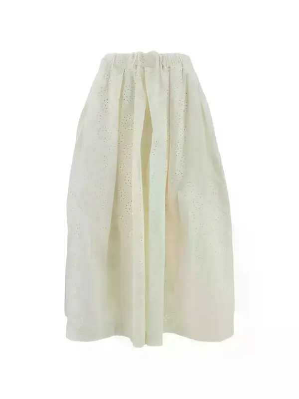 Comme Des Garçons Broderie Anglaise Wide-leg Trousers - Neutrals