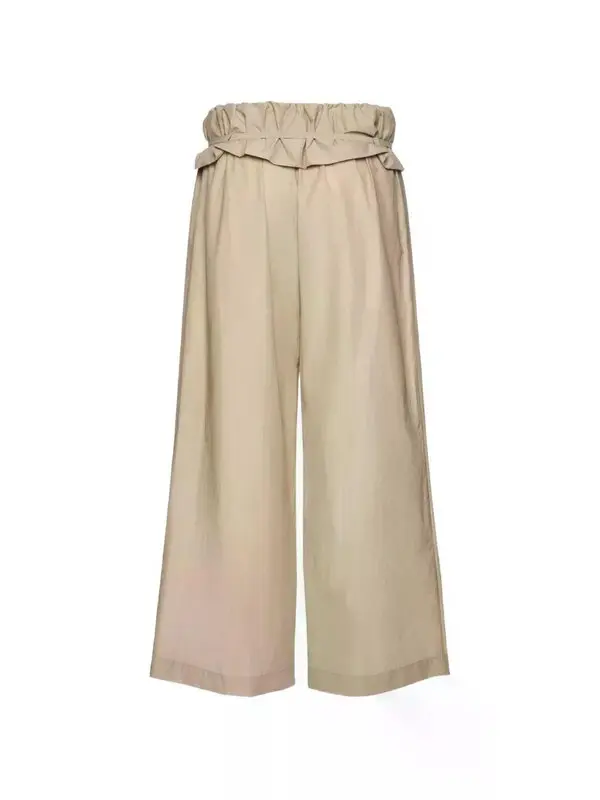 Magda Butrym Ruffled High-waisted Trousers In Beige