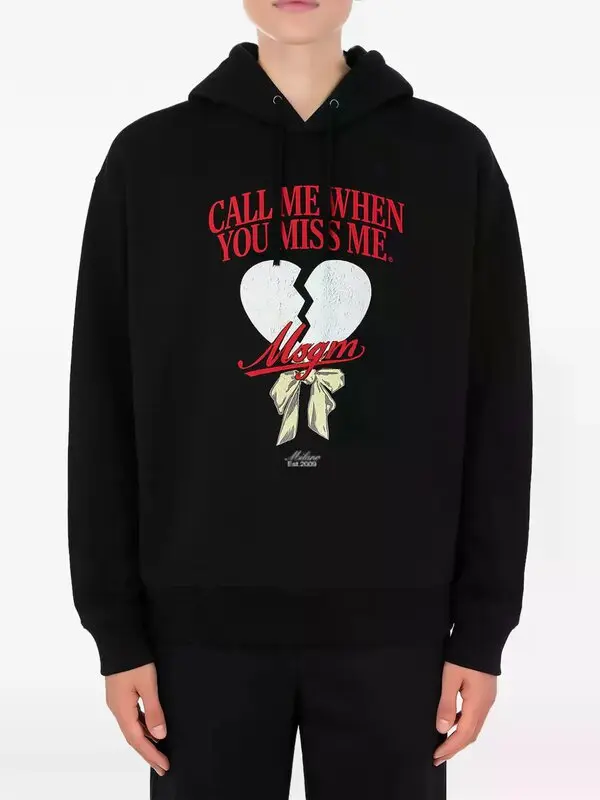 MSGM Graphic Print Drawstring Hoodie