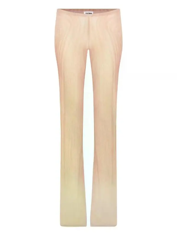 JEAN PAUL GAULTIER Spiral Print Mesh Trousers - Neutrals