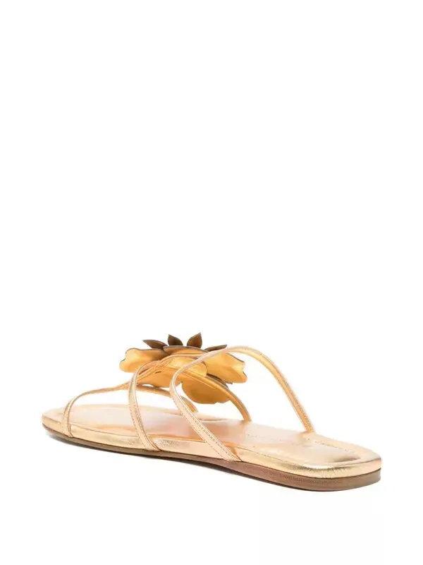 Zimmermann Floral Appliqué Sandals - Gold