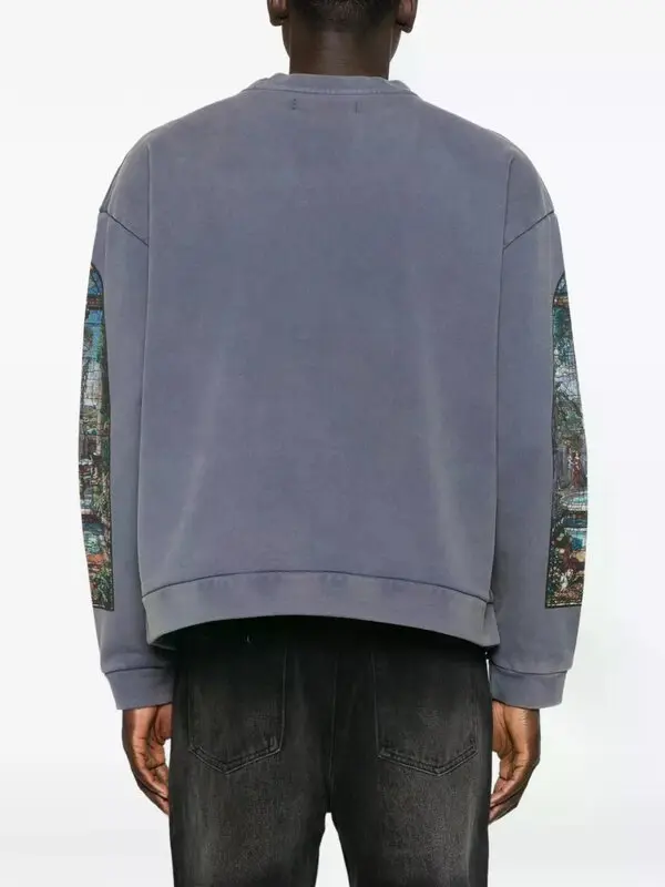 WHO DECIDES WAR Stained-glass Print Crew Neck Sweater