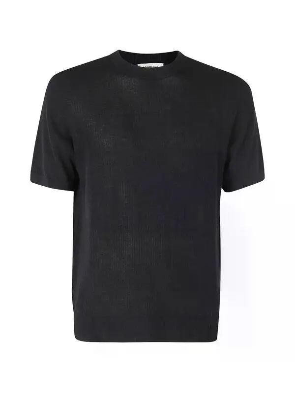 KANGRA Knitted Short-sleeve T-shirt - Black