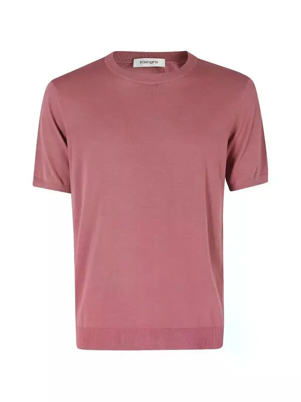 KANGRA Crew-neck Knitted T-shirt - Pink