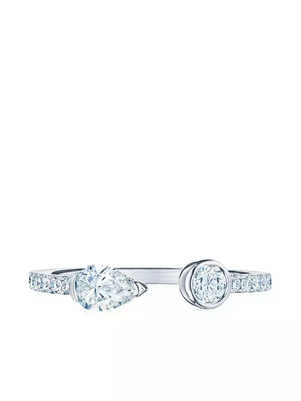 Kwiat 18kt White Gold Diamond Eclipse Open Ring - Silver