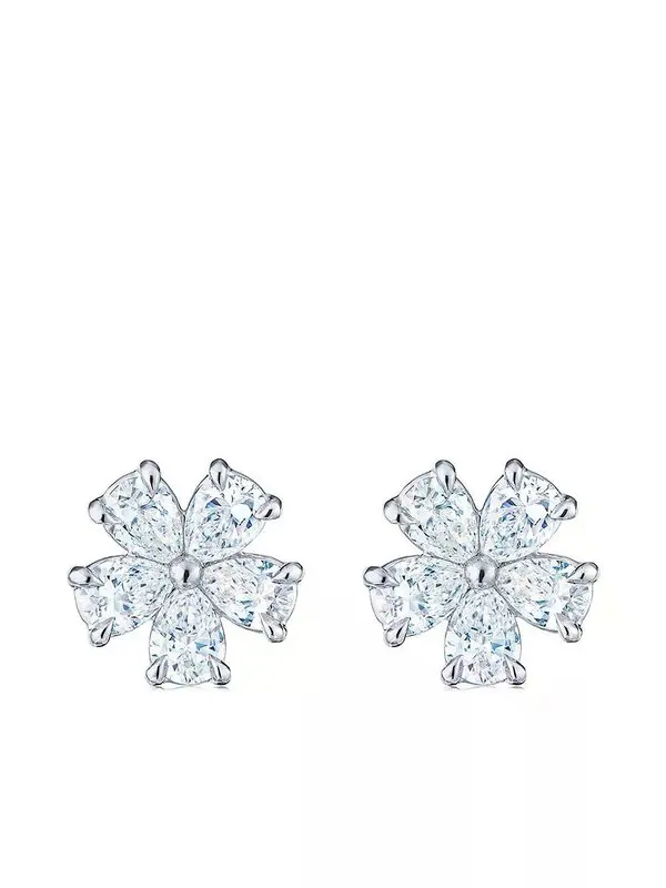 Kwiat Diamond Cluster Stud Earrings - Silver