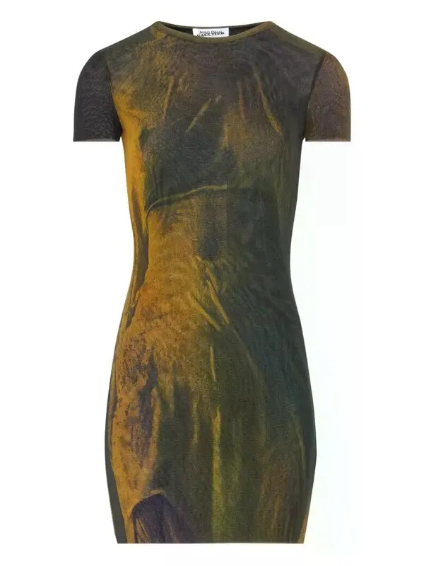 JEAN PAUL GAULTIER Acid Water Printed Mini Dress - Brown
