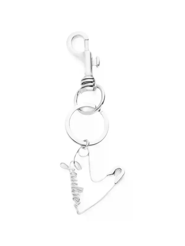 JEAN PAUL GAULTIER Heart Safety Pin Keyring - Silver
