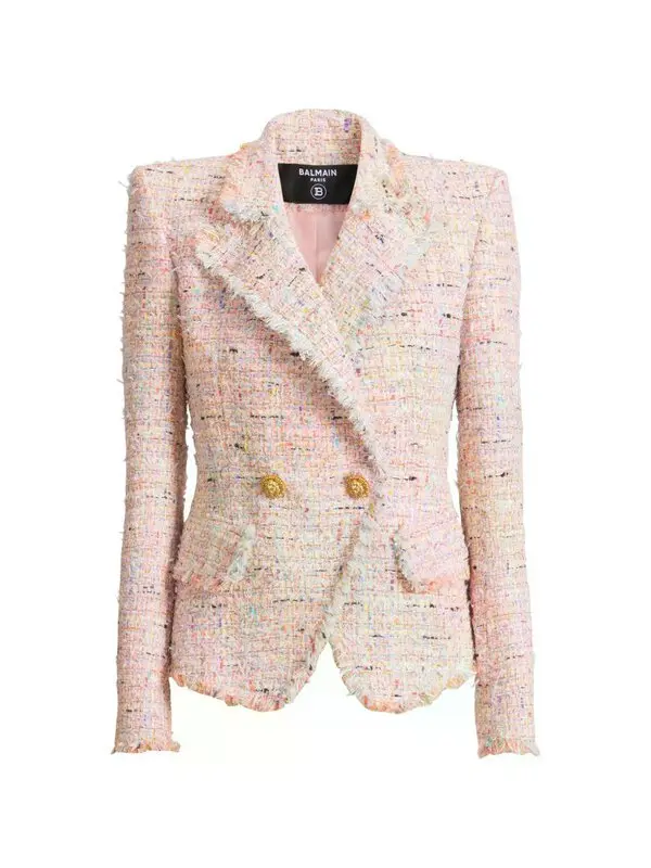 Balmain Tweed Two-button Jacket - Pink
