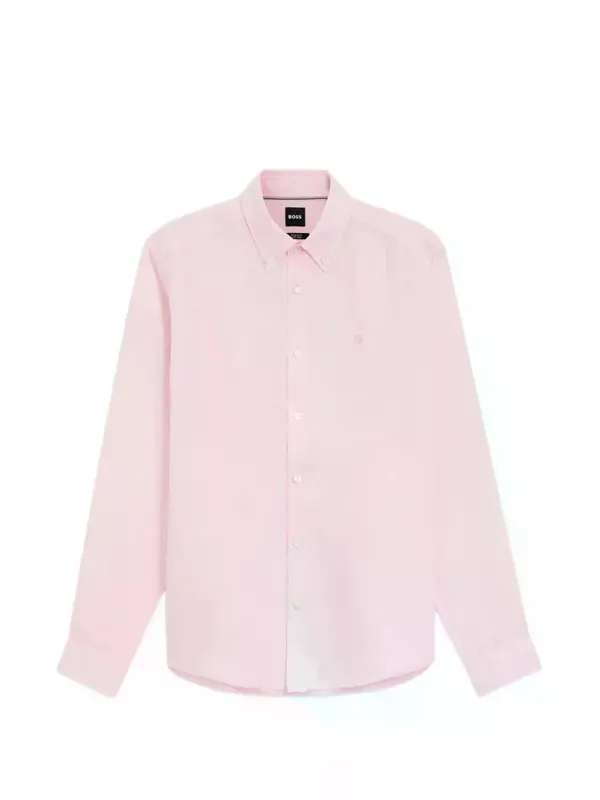 BOSS Regular-fit Shirt In Linen - Pink