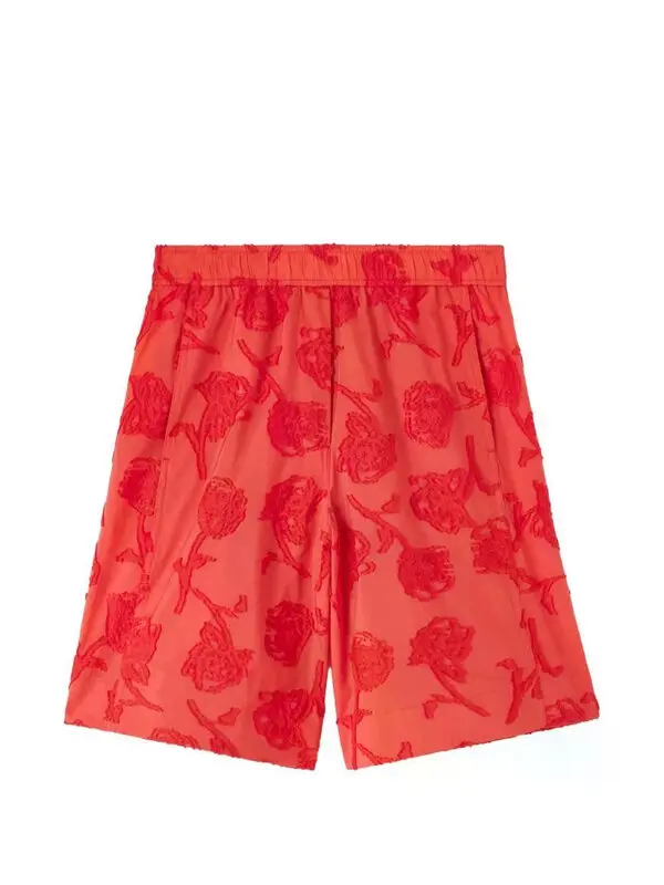 GANNI Fil-coupé Floral Pattern Shorts